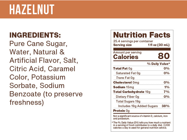 Hazelnut Flavoring Syrup (case of 6 750mL bottles) – Frozenta