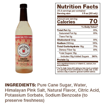 Hawaiian Salted Caramel Flavoring Syrup (case of 6 750mL bottles ...