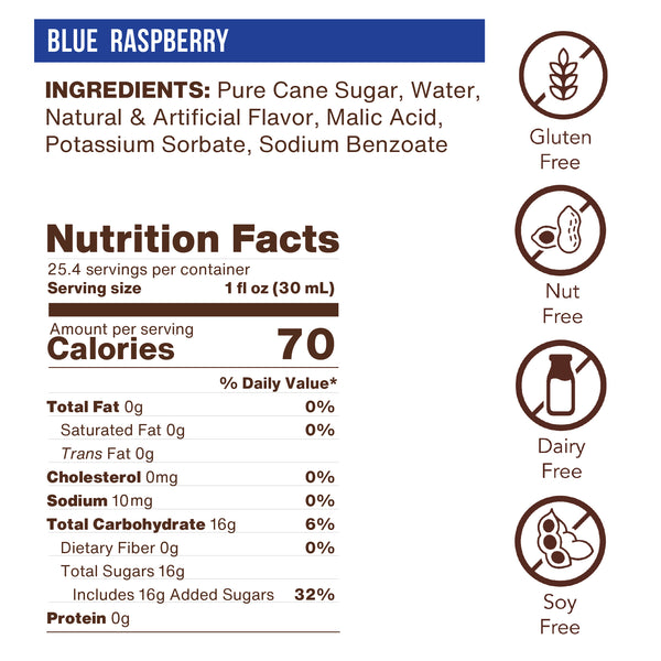 Blue Raspberry Flavoring Syrup (case of 6 750mL bottles) – Frozenta