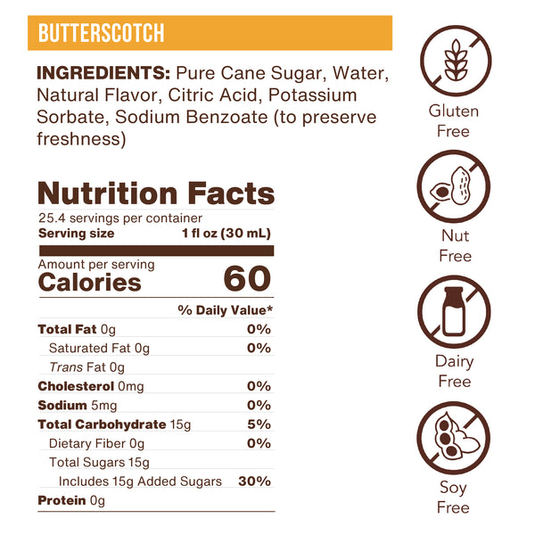 Butterscotch Flavoring Syrup (case of 6 750mL bottles) – Frozenta