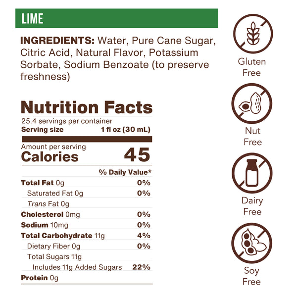 Lime Flavoring Syrup (case of 6 750mL bottles) – Frozenta