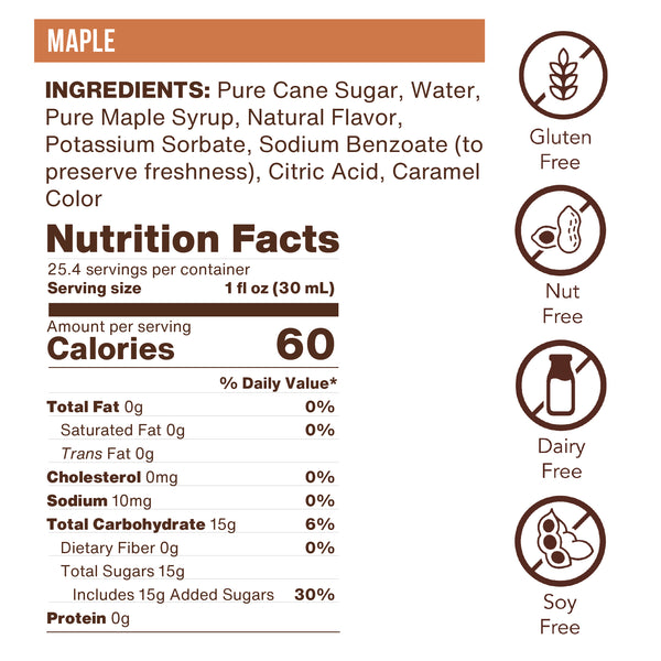 Maple Flavoring Syrup (case of 6 750mL bottles) – Frozenta